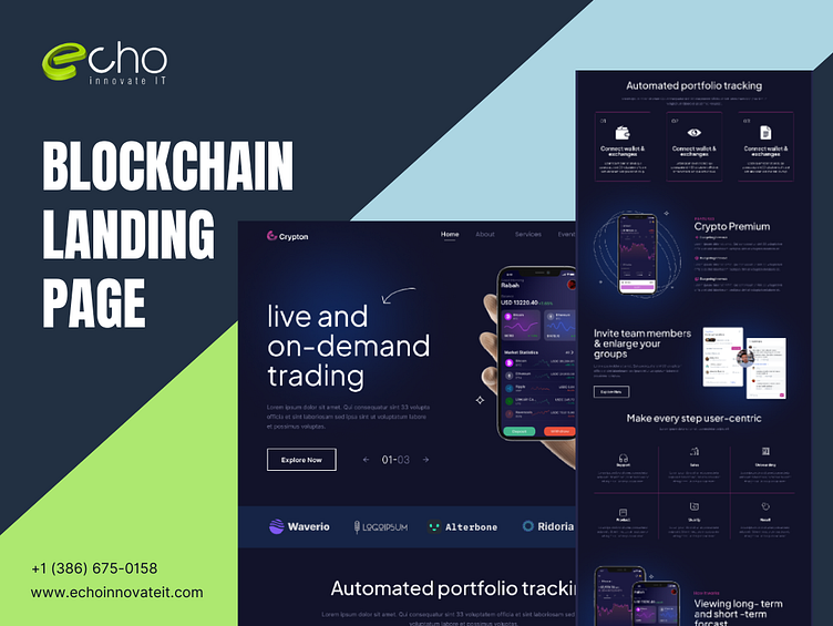 BLOCKCHAIN LANDING PAGE by Echoinnovate IT - Custom Software & App Development Company on Dribbble