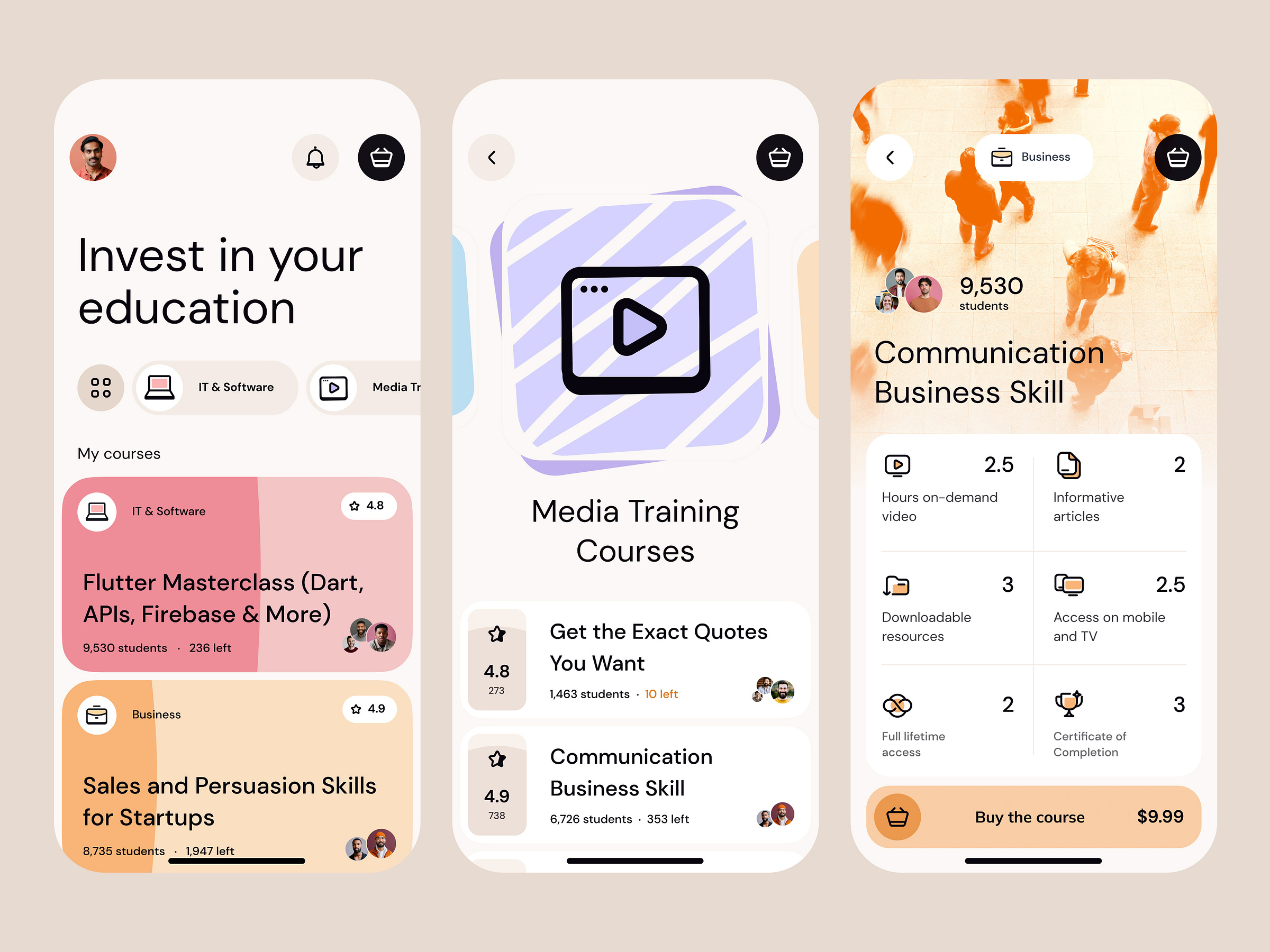 Online education - App design by Anastasia Golovko on Dribbble