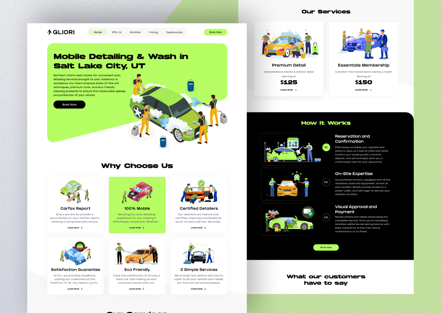 Car Wash Landing page by Sabbiruiux for Interfacly on Dribbble