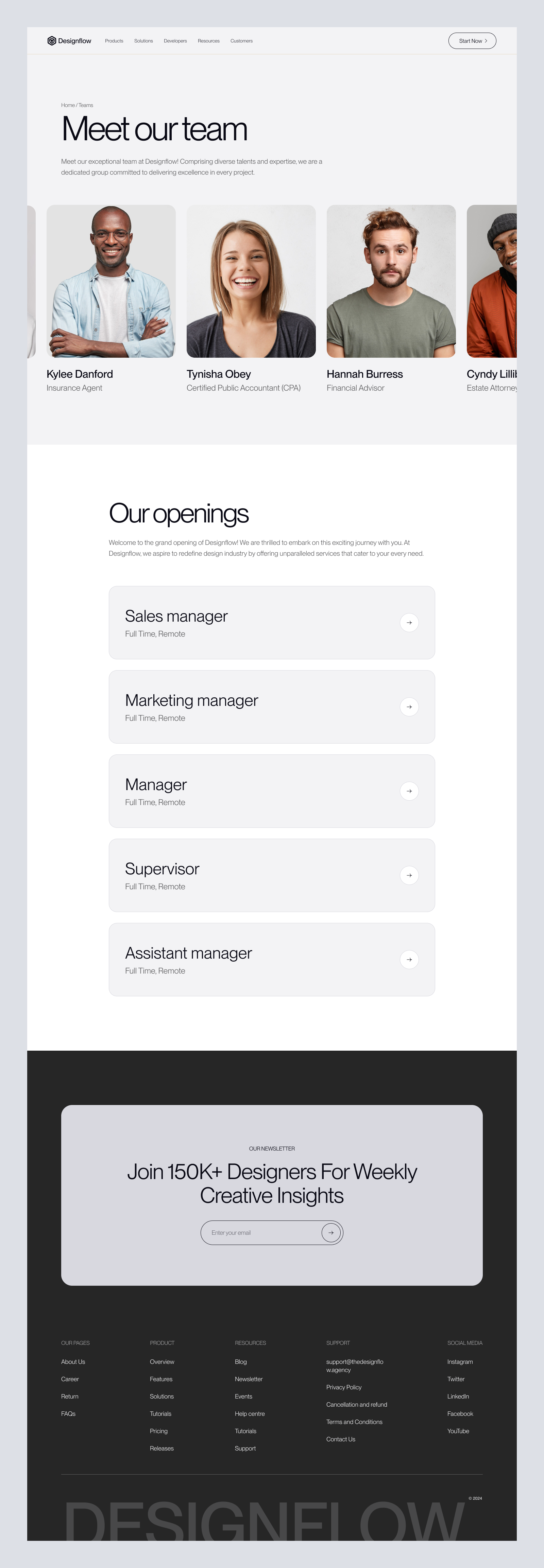 Designflow Website: Team's Page Design by Makora Studio on Dribbble