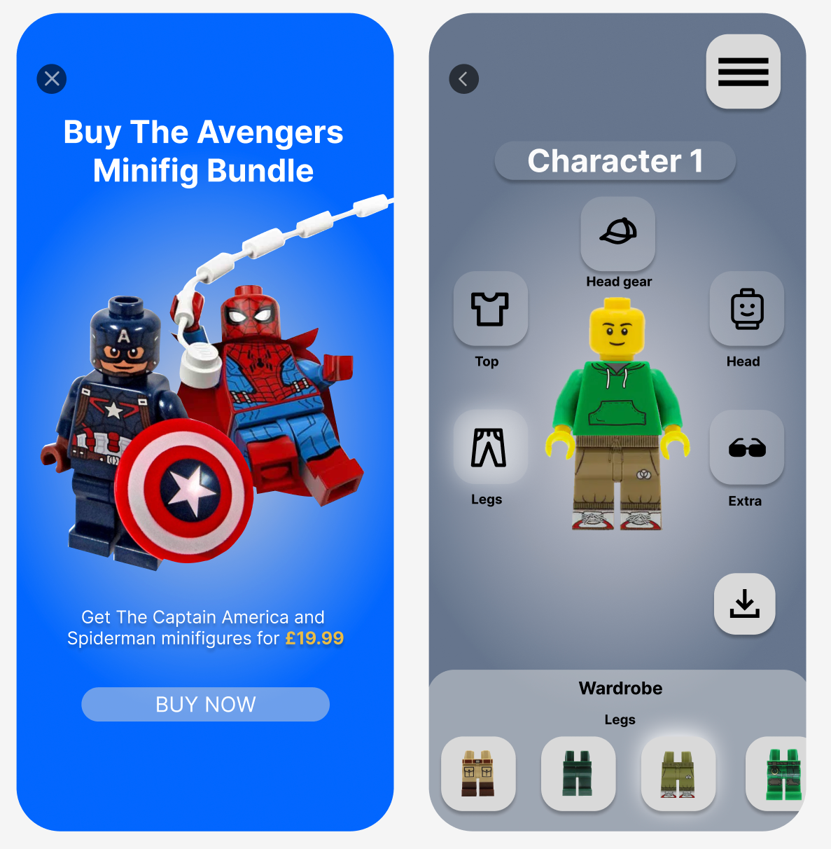 Minifig App for the Lego Group by Richard on Dribbble