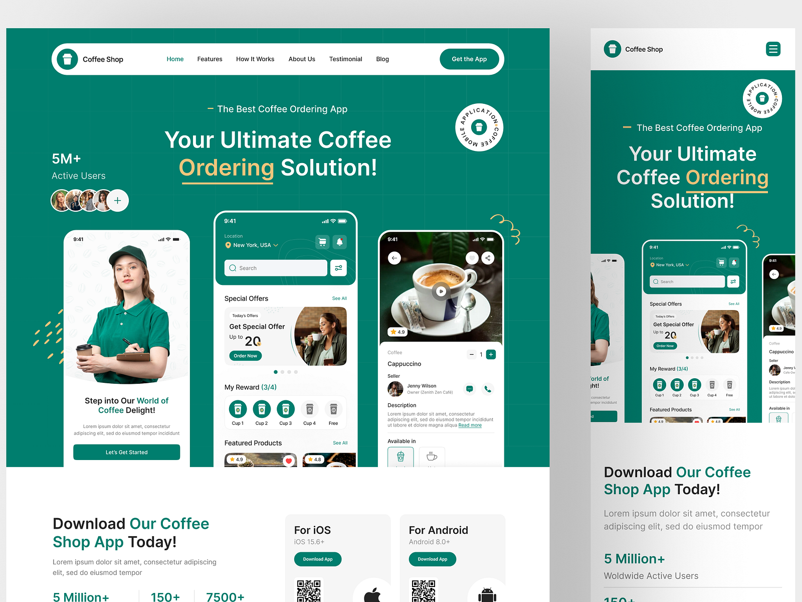 Coffee Shop App Landing Page UIUX Design | Figma | Landing Page by KG ... Coffee Shop App Landing Page UIUX Design | Figma | Landing Page by KG ...