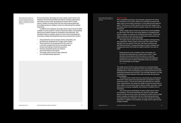 US Letter Single Column Report Grid System by Stephen Kelman on Dribbble US Letter Single Column Report Grid System by Stephen Kelman on Dribbble
