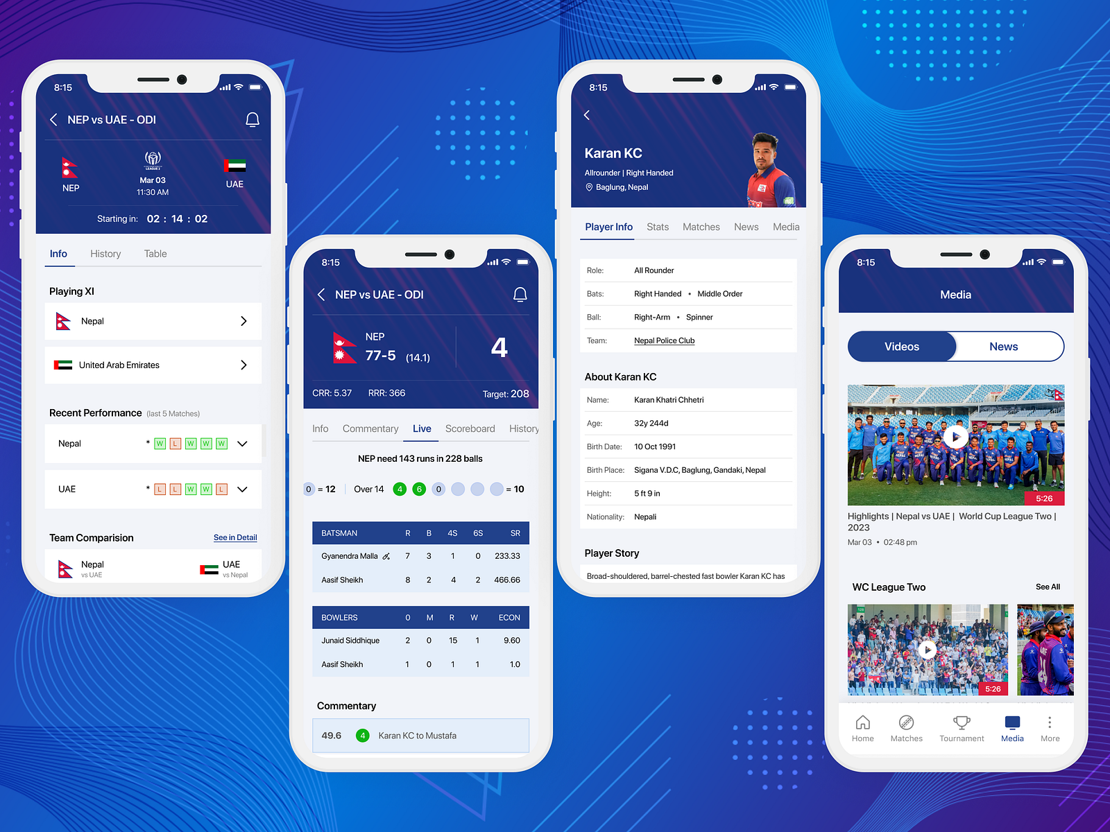 CAN App - Fixtures Details, Player Details and Media by Sudip Karki on ...