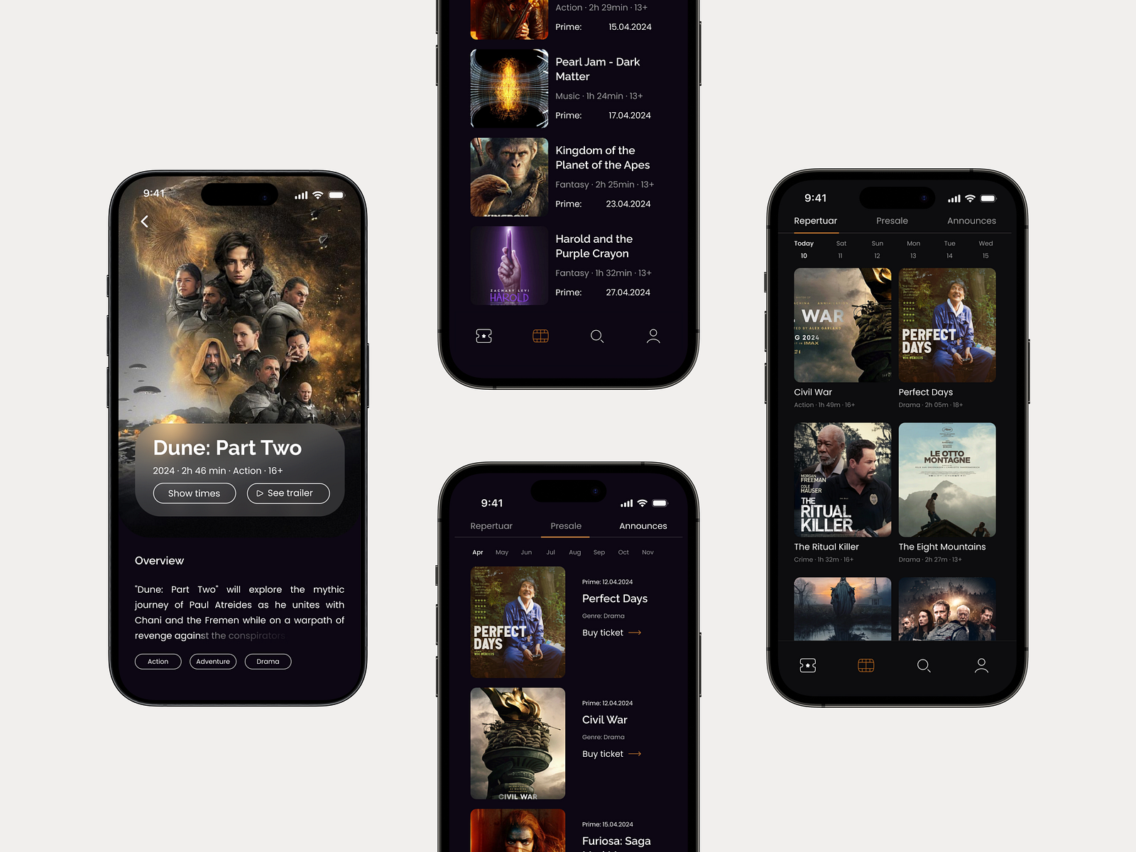 Multiplex Mobile App Redesign Concept by Helga Rouba on Dribbble