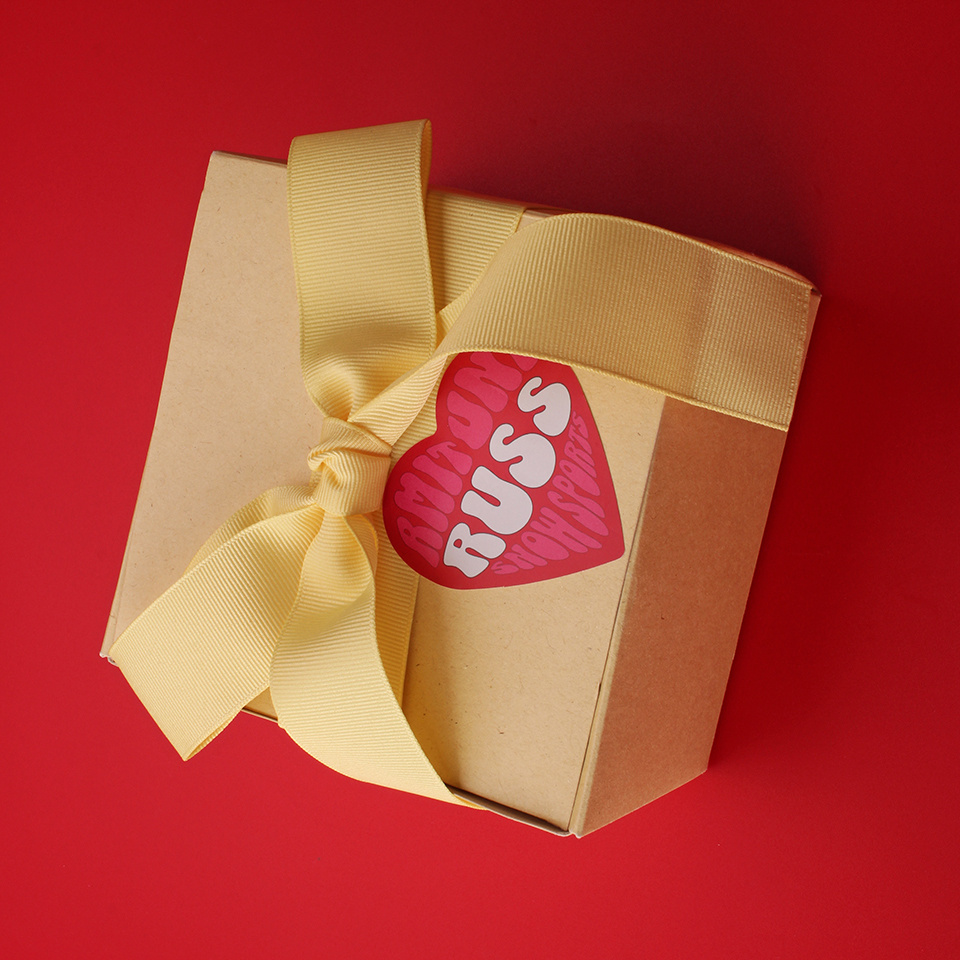 Russ Custom Heart Die Cut Stickers by AllStickerPrinting on Dribbble