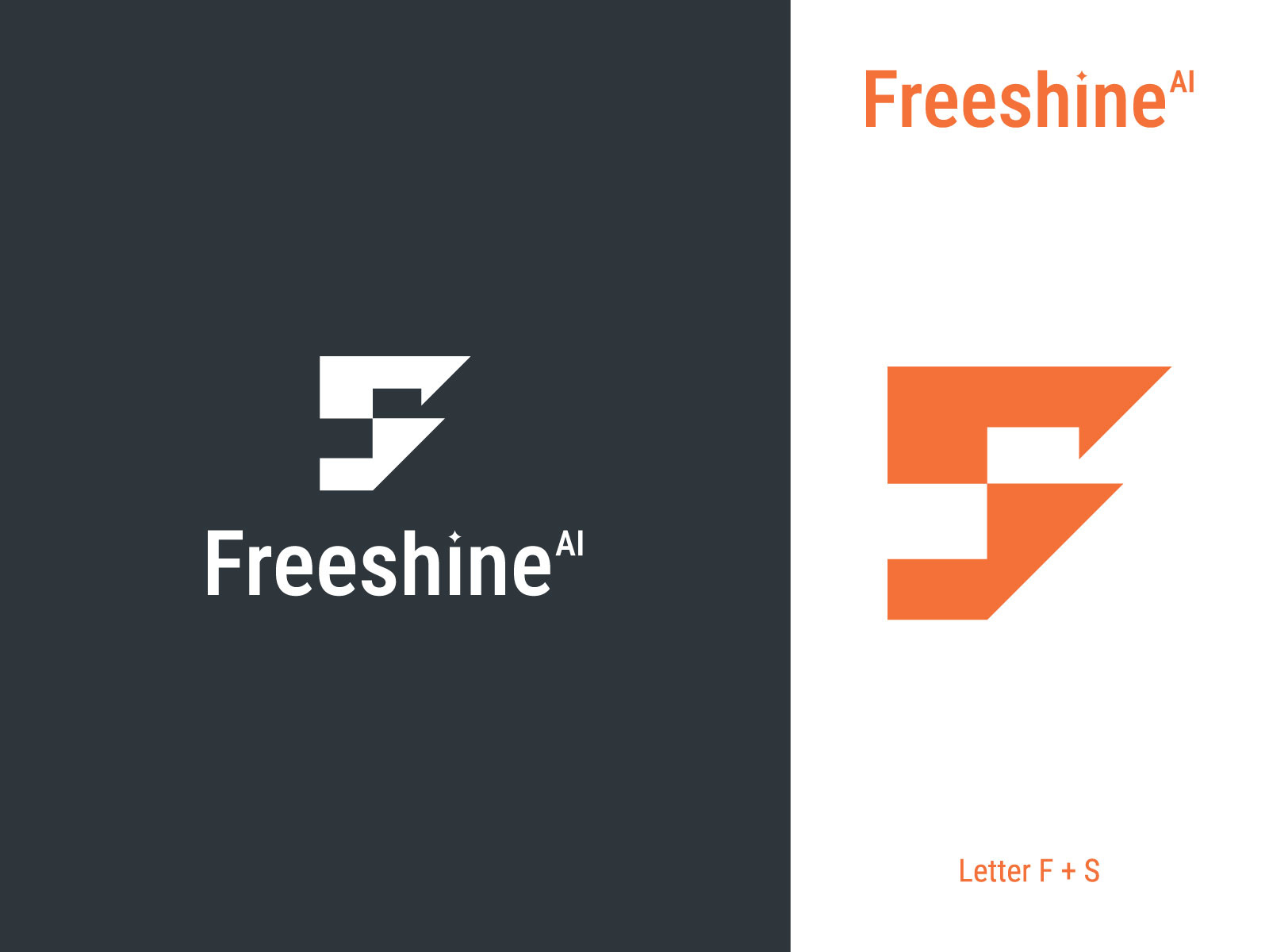 Freeshine Ai logo, Artificial intelligence, Letter F + S by Md Humayun ...