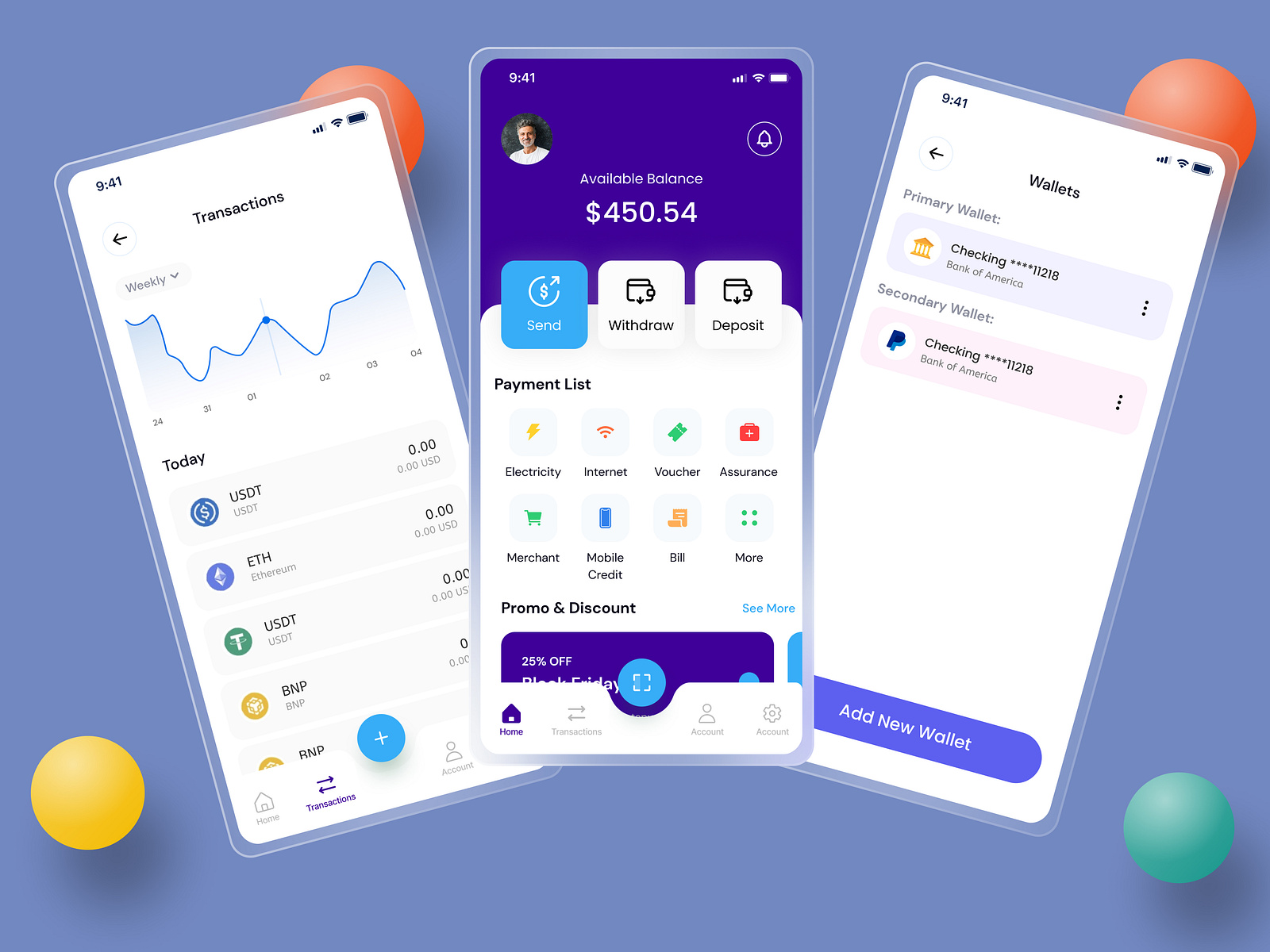 Wallet App UX UI Mobile App design by Naveed Abbas on Dribbble