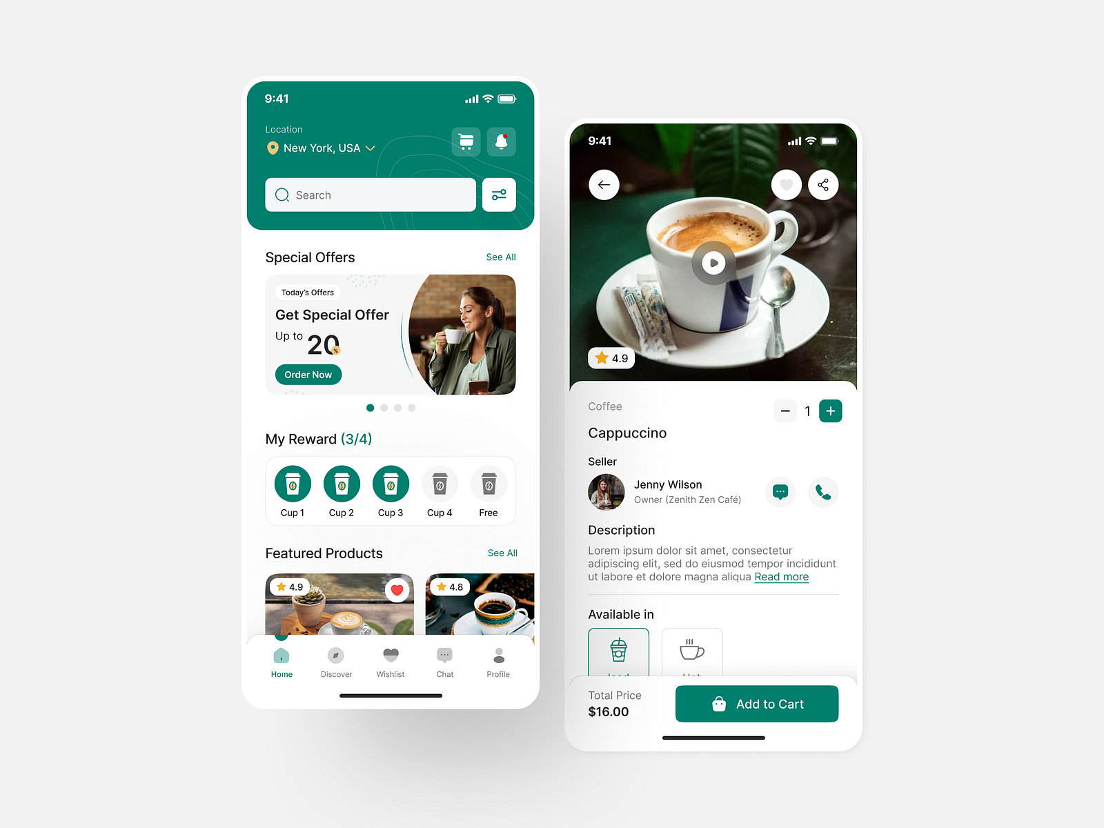 Coffee Shop Mobile App UIUX Design | Figma | App Design by ...