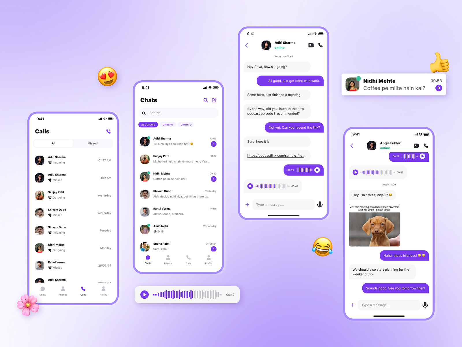 Clean Chat & Messaging App Design by Ashish Kataria on Dribbble