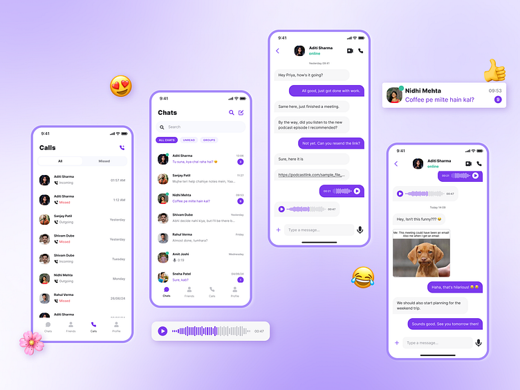 Clean Chat & Messaging App Design by Ashish Kataria on Dribbble