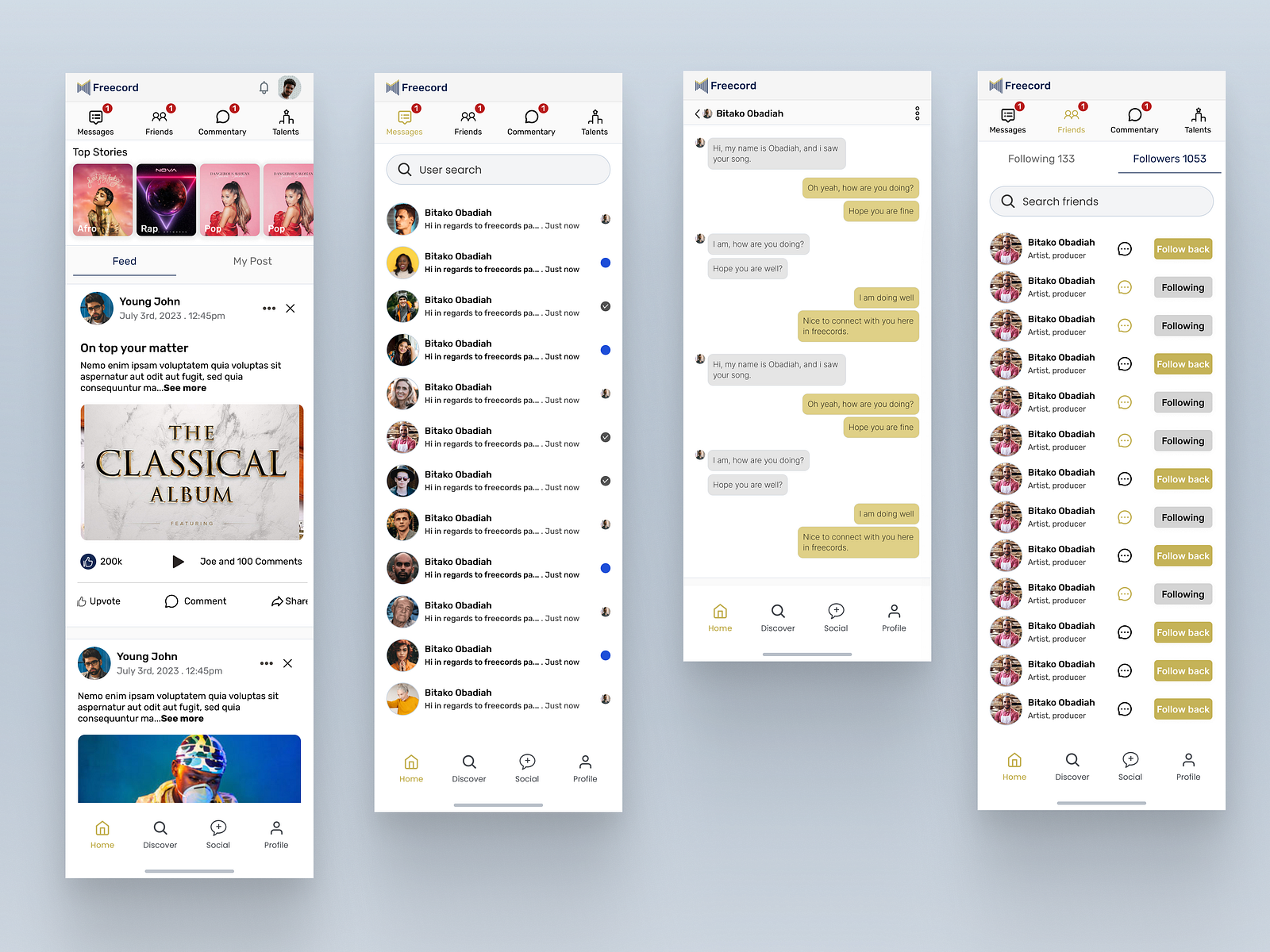Social media pages design by Nanzing Johnmark on Dribbble