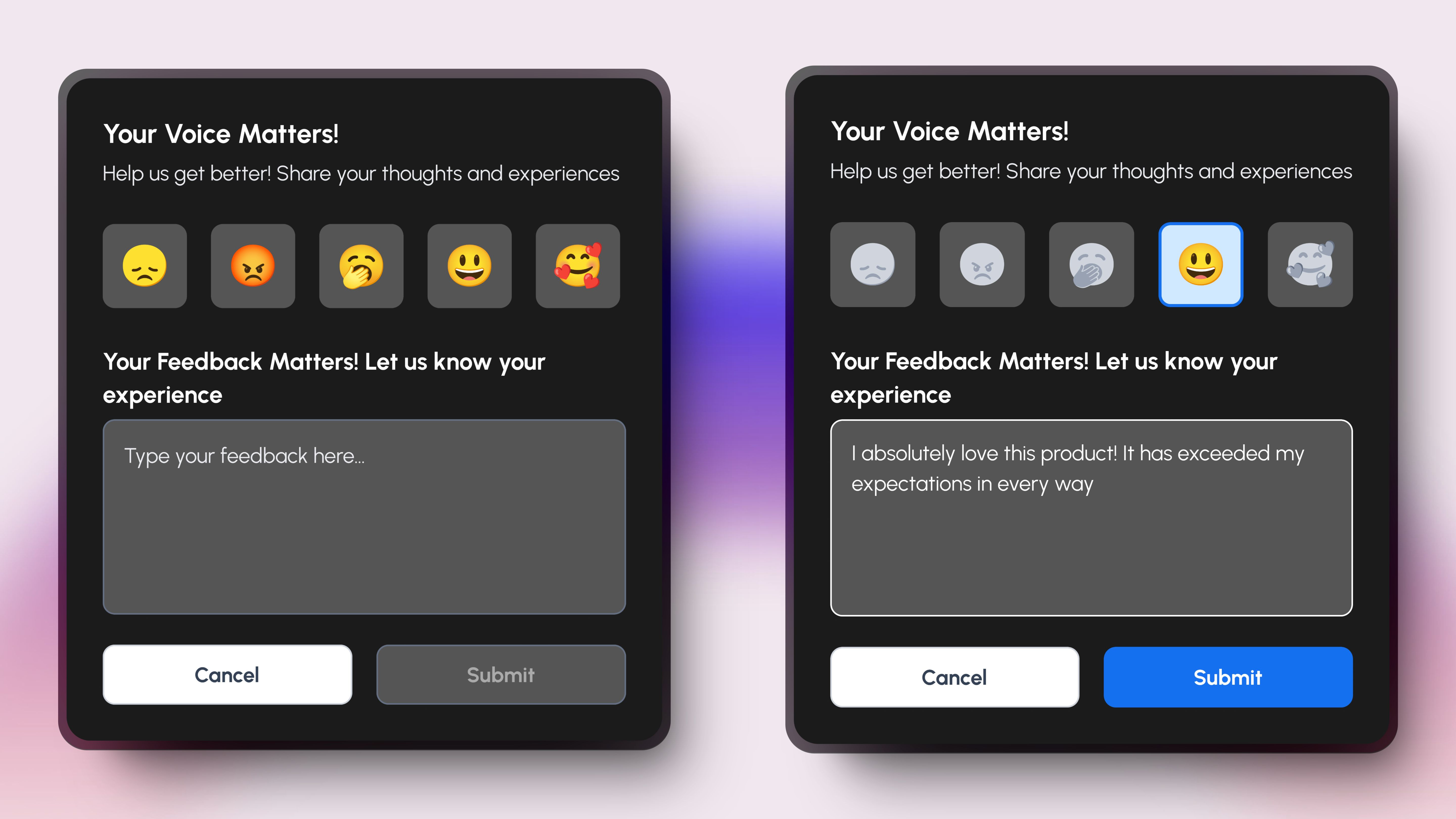 Feedback Form UI Design by Benjamin Ablade on Dribbble