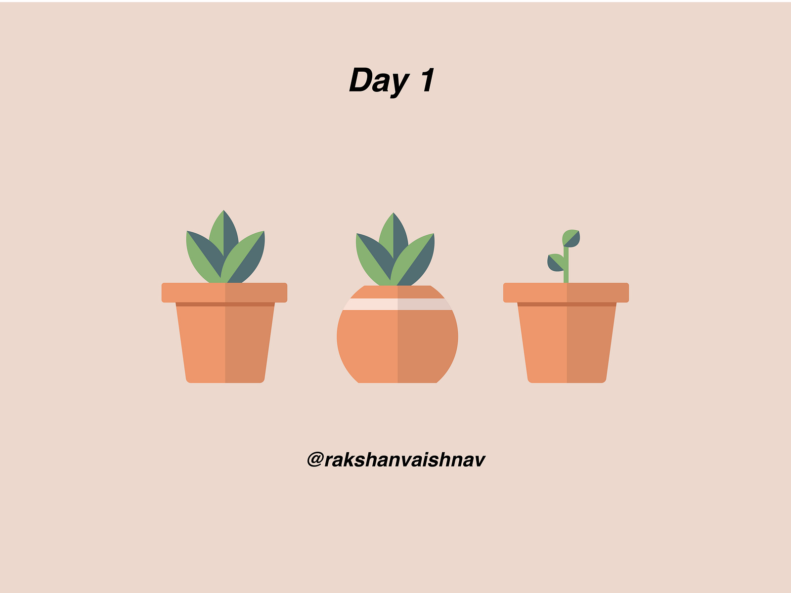 Day 1 Of Flat Design Challenge On Greeneries On Pot By Rakshan Vaishnav S On Dribbble 