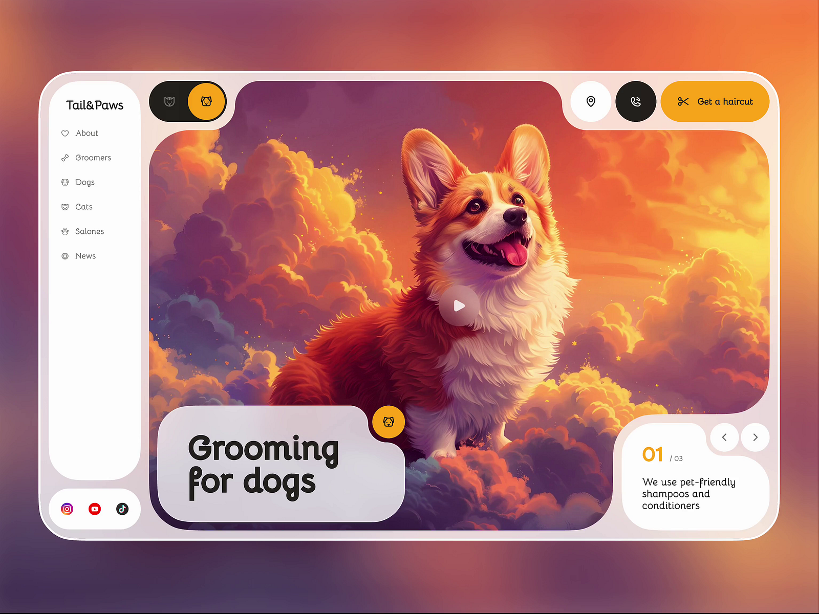 Pet Grooming Website by Maletskiy Design on Dribbble