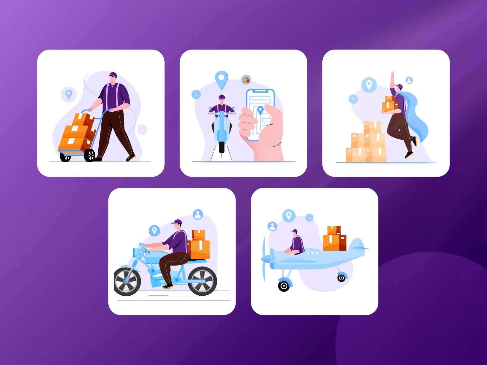 Delivery Illustration Pack by MD Aminur Islam on Dribbble