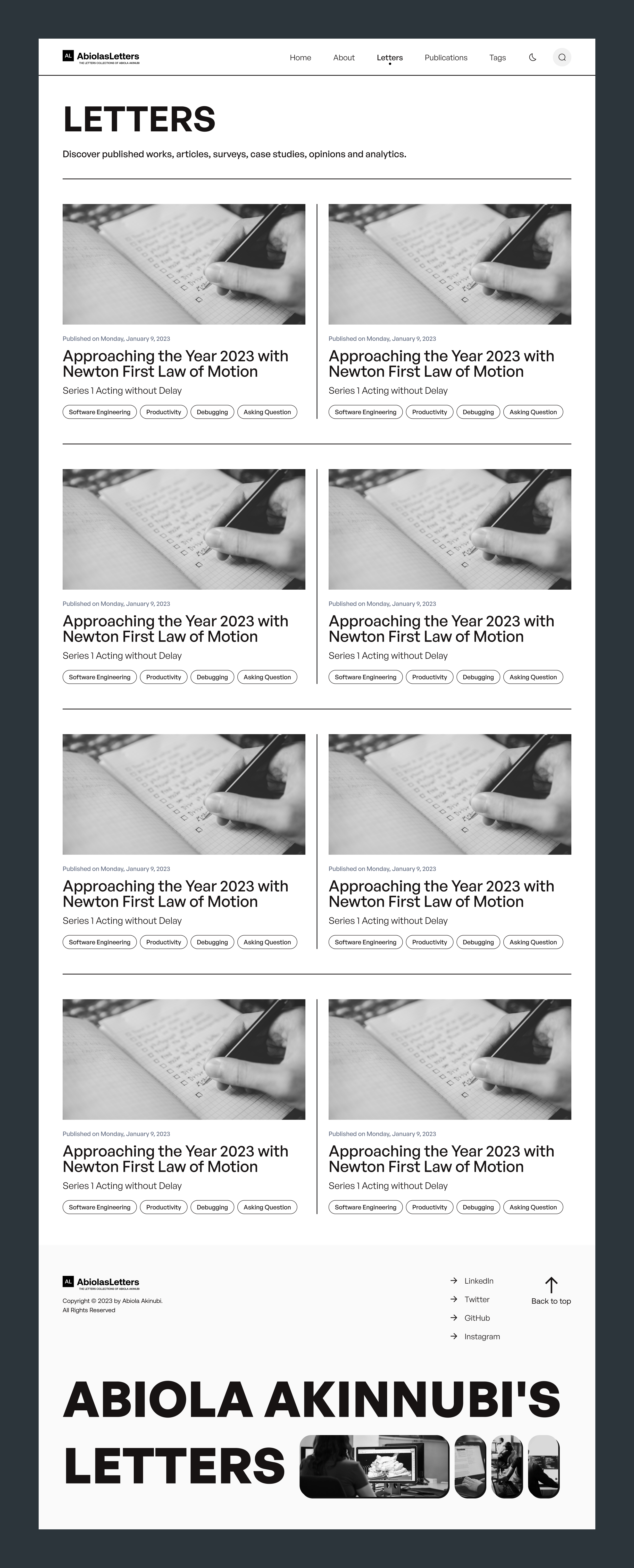 Abiolas Letters - Letters Landing Page by Ayomide Ogunlade | OTT, E-Commerce, Edtech & AI on ...