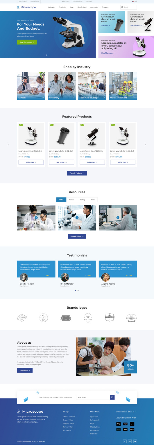 Microscope Website Design by Mohsin Khan on Dribbble