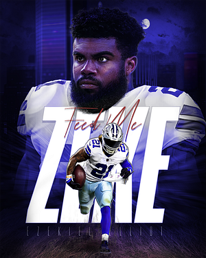 Ezekiel Elliot - Feed Me Poster by Ikey Anderson on Dribbble