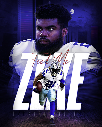 Ezekiel Elliot - Feed Me Poster by Ikey Anderson on Dribbble