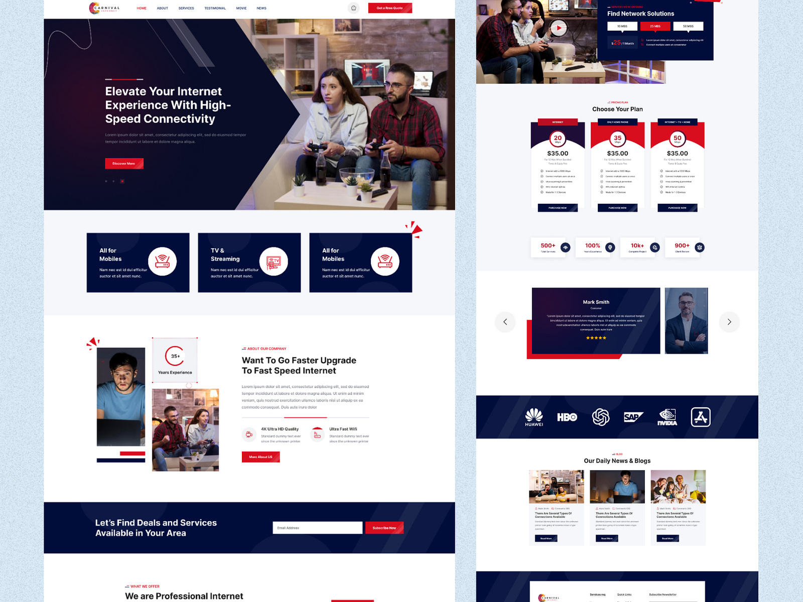 Internet Service Provider Website Landing Page Design by Monir on Dribbble