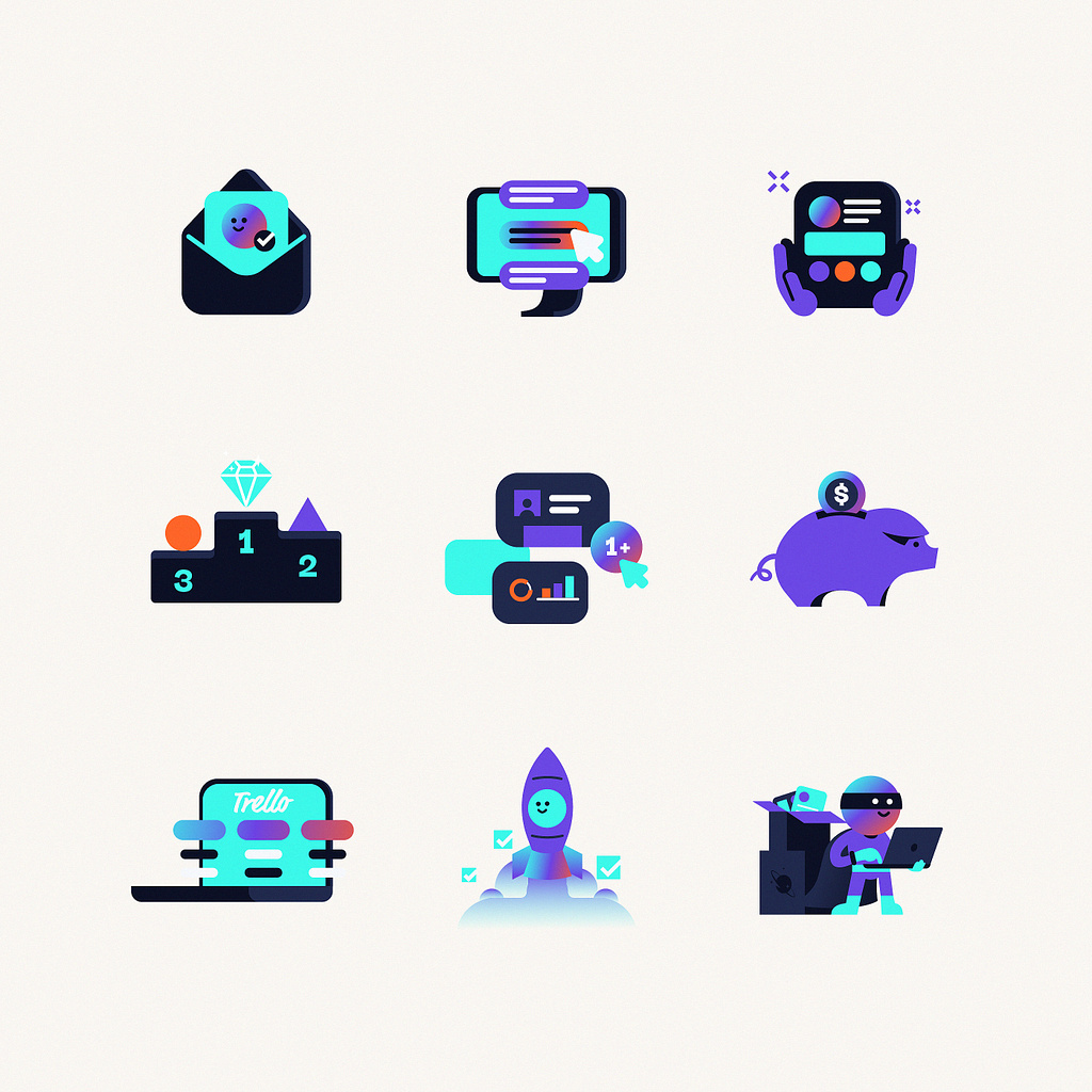Icons for landing page by Hamza on Dribbble