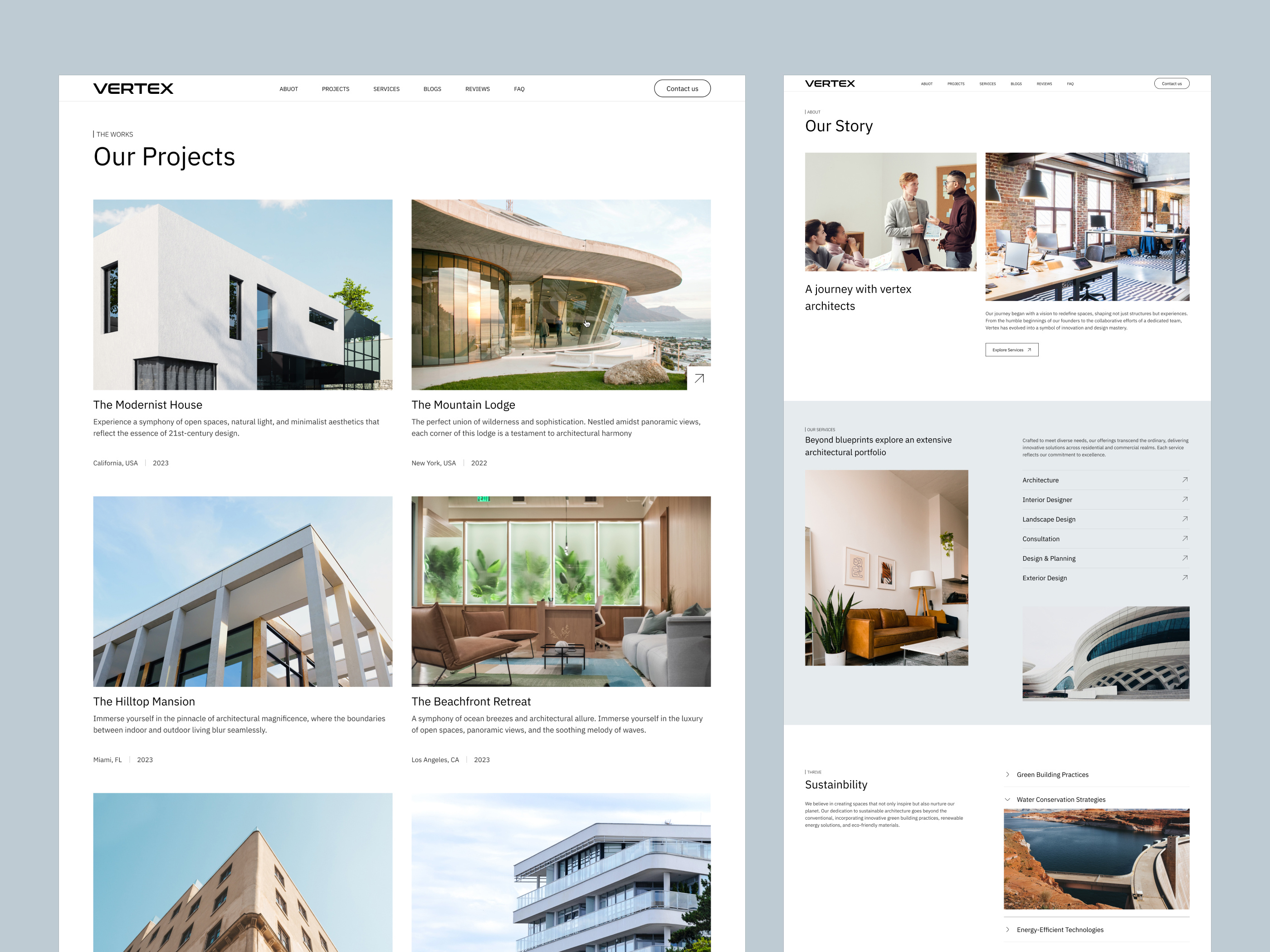 Vertex - Architecture Website Template by Nixar Studio on Dribbble