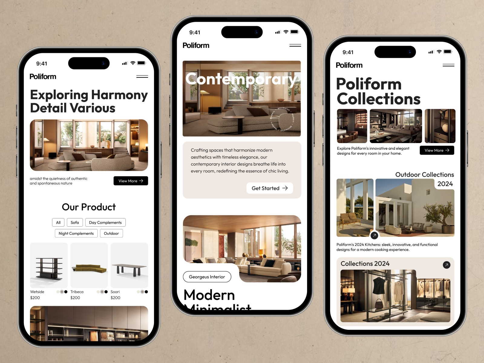 Poliform - Interior Design Modern Minimalist Website - Mobile by LAIN ...
