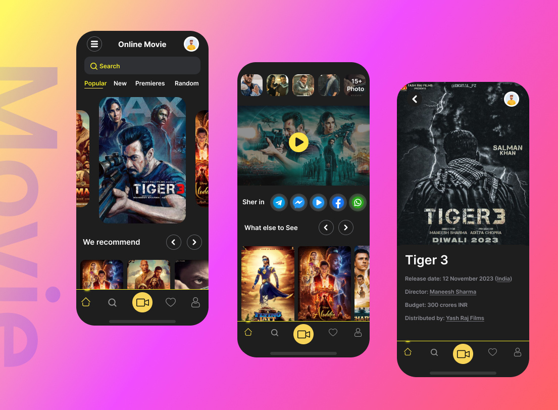 Movie Application UI Design by jenish Lodaliya on Dribbble