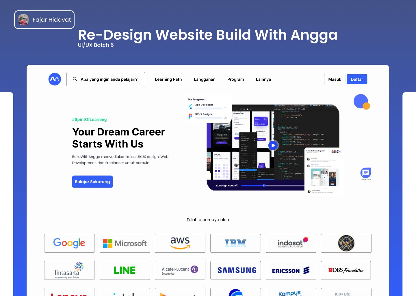 Re-Design Website Build With Angga by FAJAR HIDAYAT on Dribbble