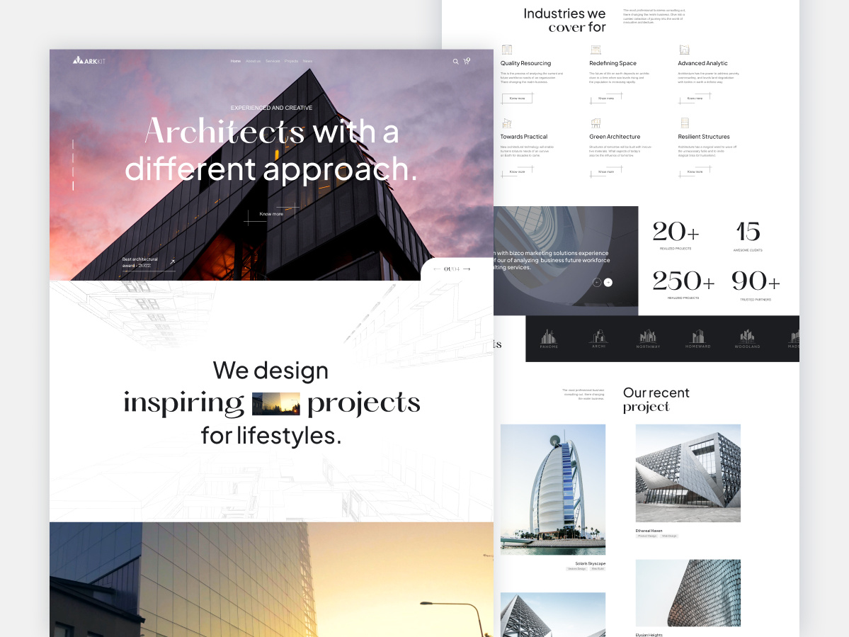 Architecture Home Page 1 Arkkit Webflow Template By Md Faisal Ahmed