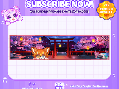 🌸CUSTOM CHIBI CUTE BANNER for STREAMER🌸 by Nemu Neko on Dribbble