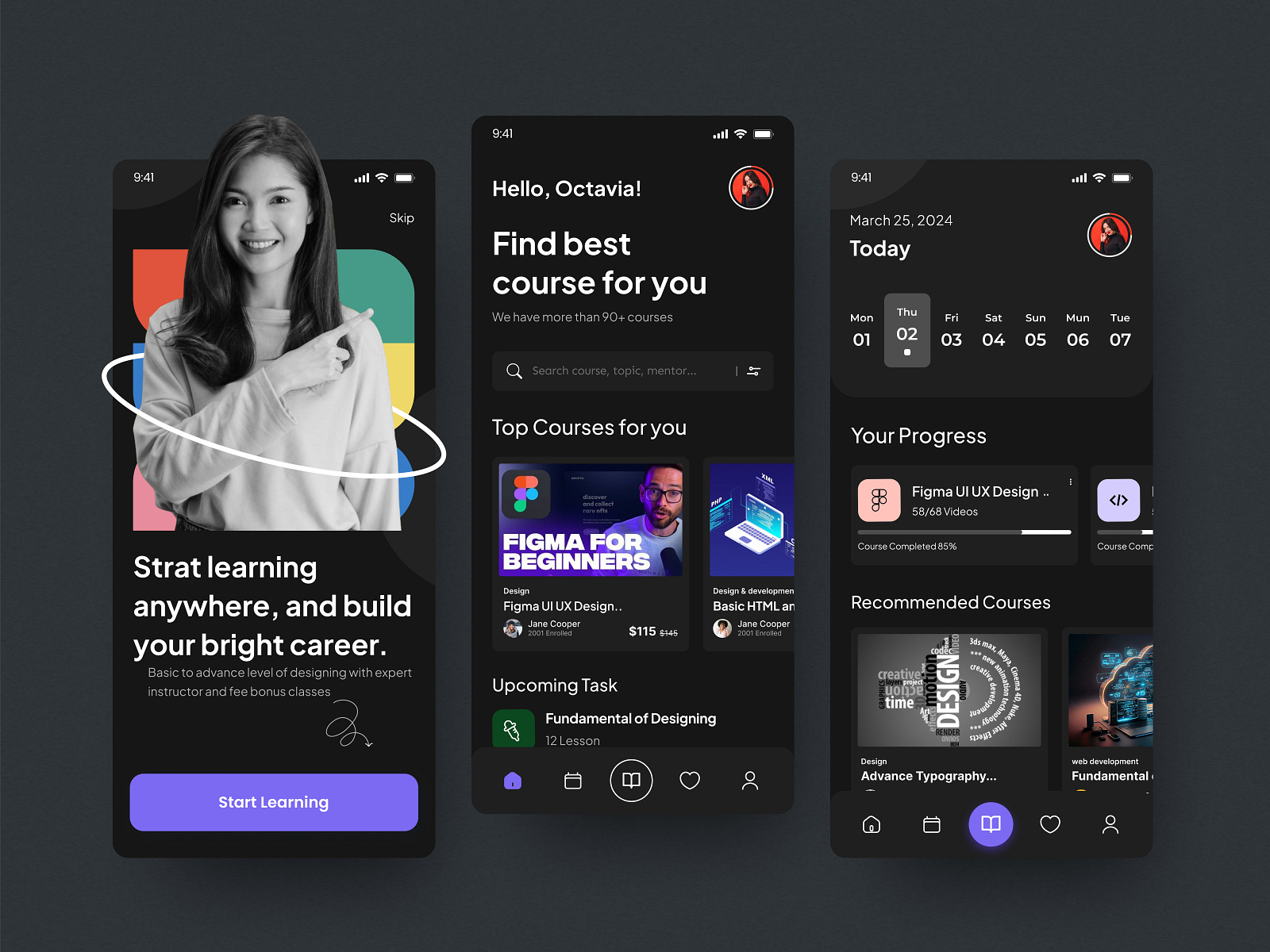 E-Learning Mobile App Design by Ash on Dribbble