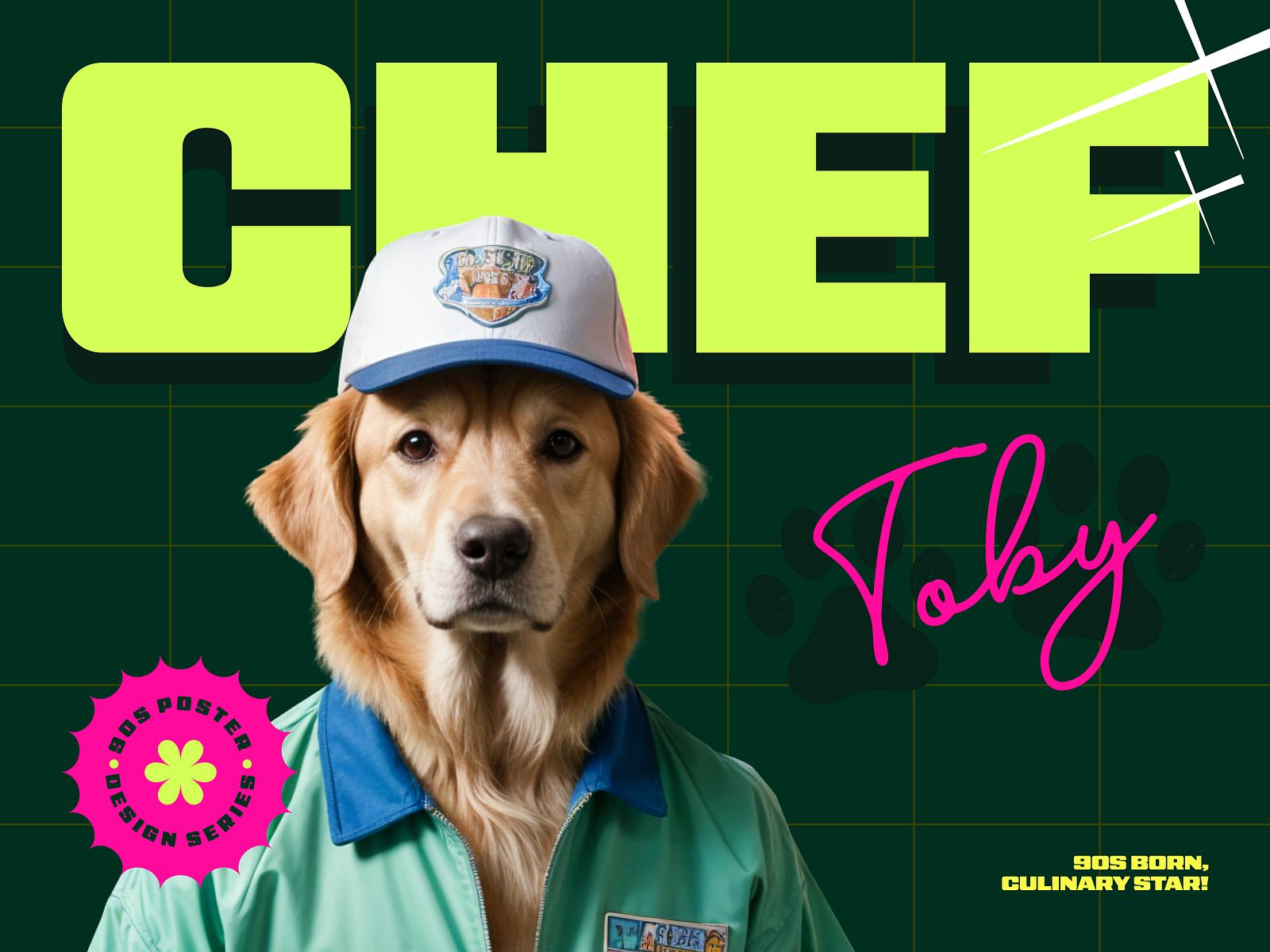 90s Poster Design: Chef Toby by Aji Brand Designer on Dribbble