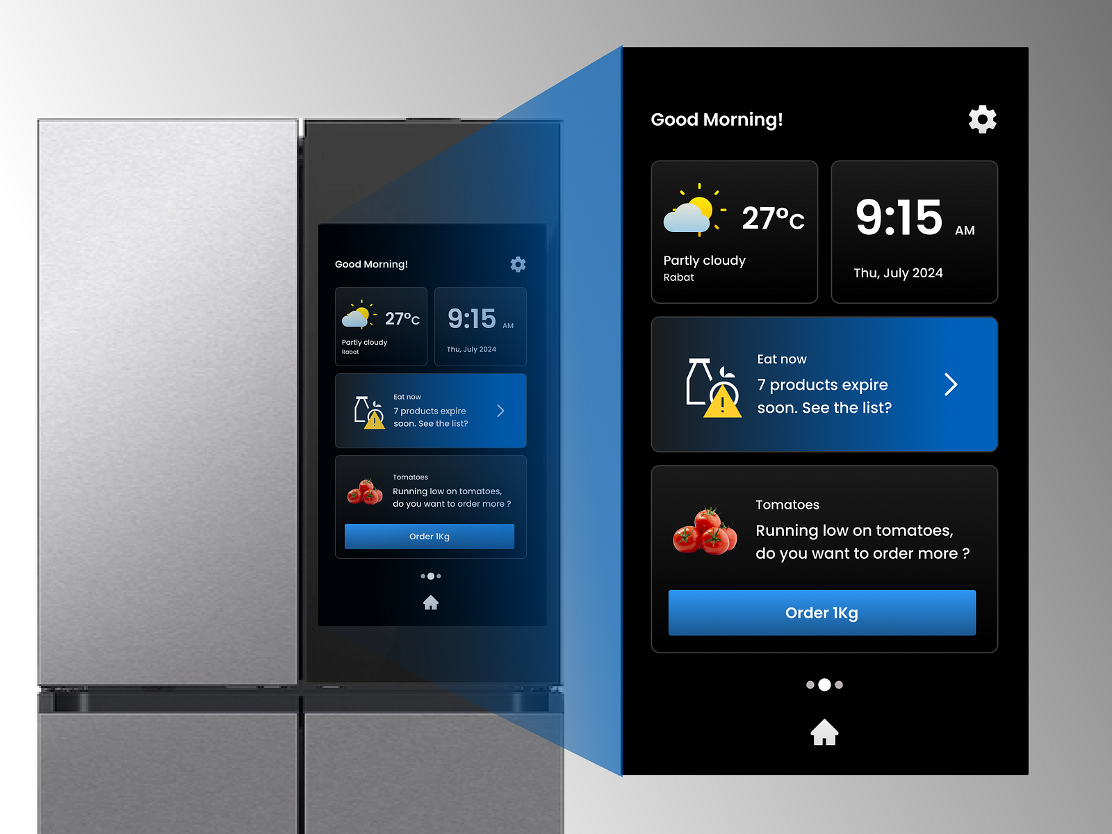 Smart fridge interface by Houda on Dribbble