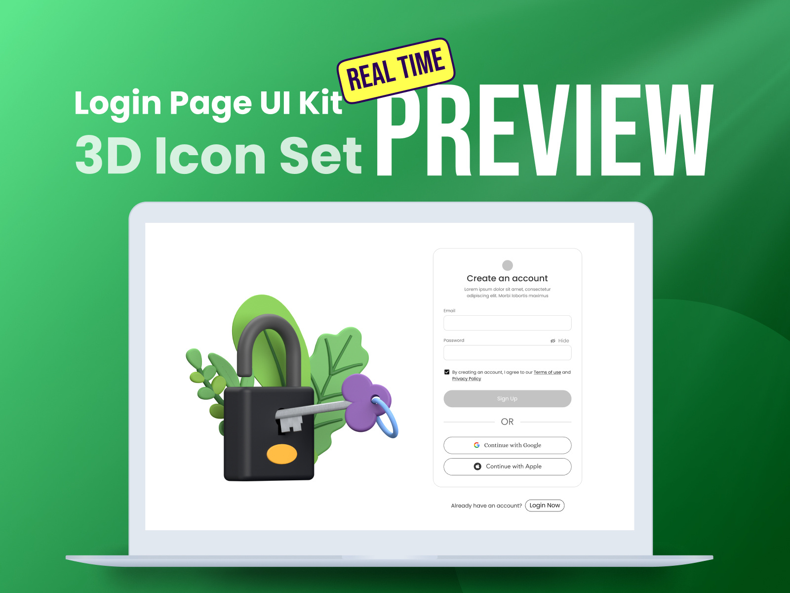 Login Page UI Kit 3D Icon Set by MD Aminur Islam on Dribbble
