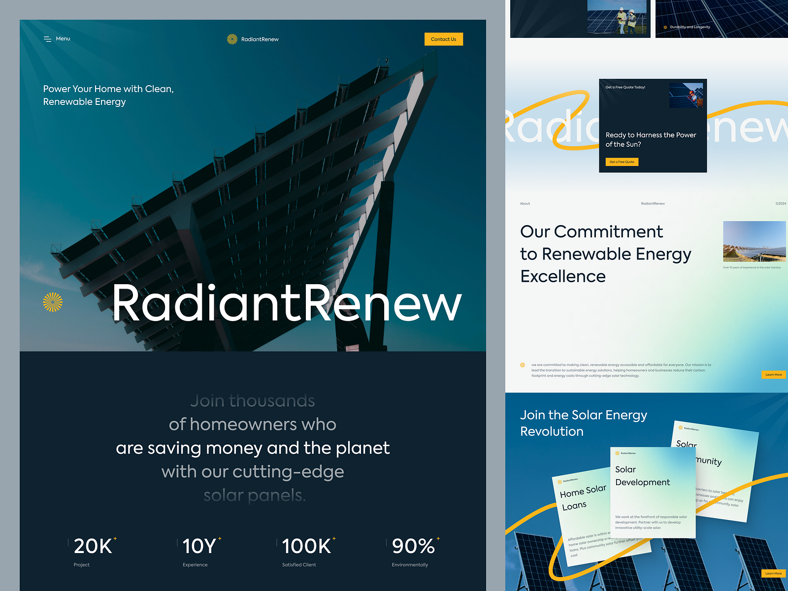 RadiantRenew - Solar Panel Website by Rona Zepri for Plainthing Studio ...