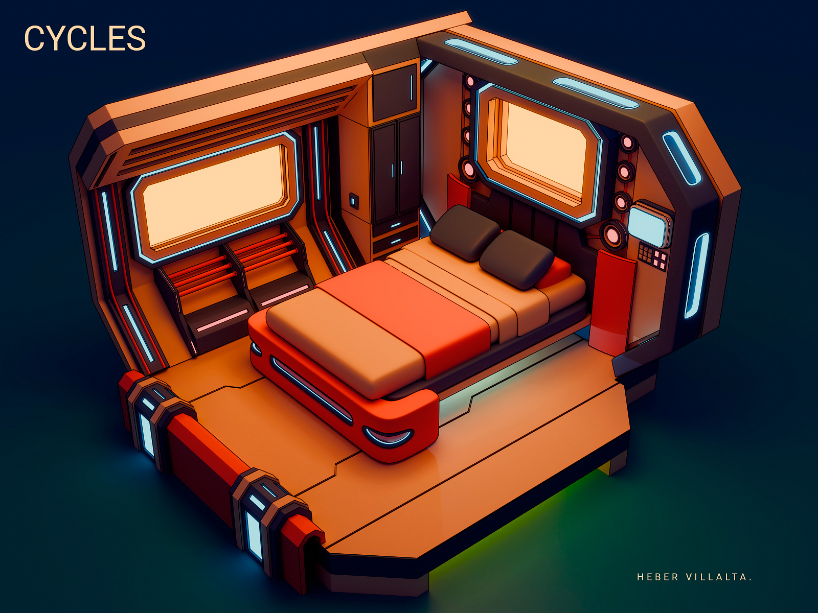 Futuristic Room by heber Villalta on Dribbble