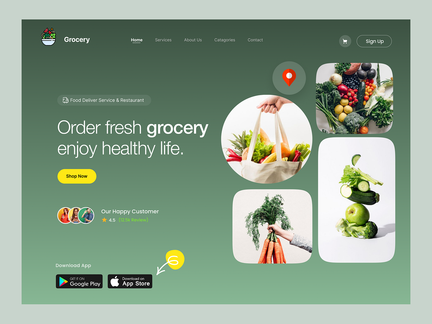 Grocery website design by Tajrin Nahar on Dribbble