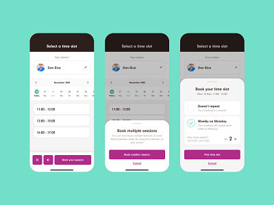 Schedule Booking by Harry Rundle on Dribbble