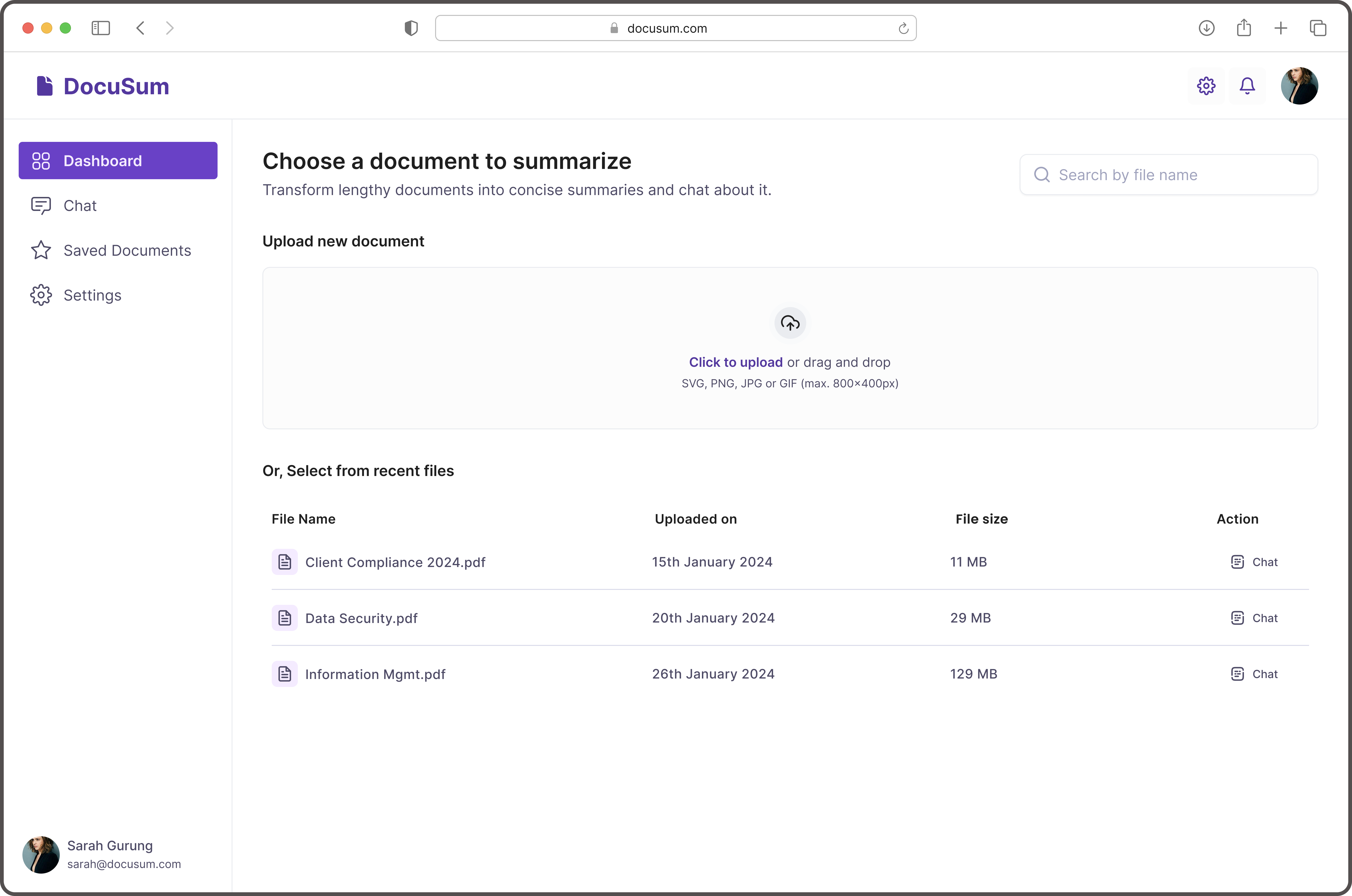 DocuSum - Document Summarizer Chatbot by Sakila Pokharel on Dribbble