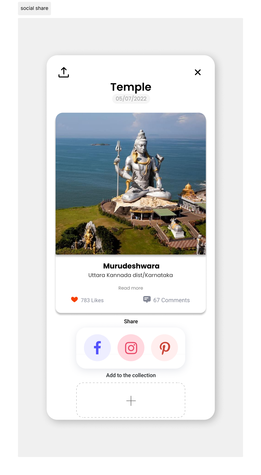 Social sharing post by Pavan KumarD on Dribbble