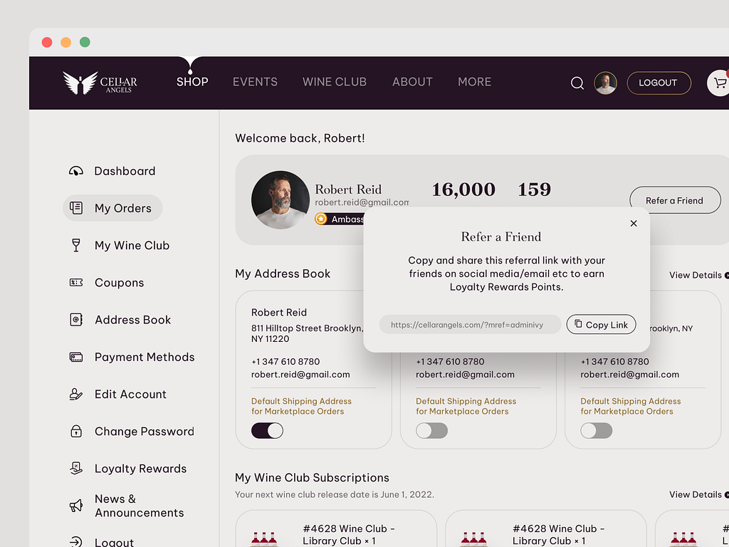 Dashboard Design Wine Marketplace by Dannniel for Marcato Studio on ...