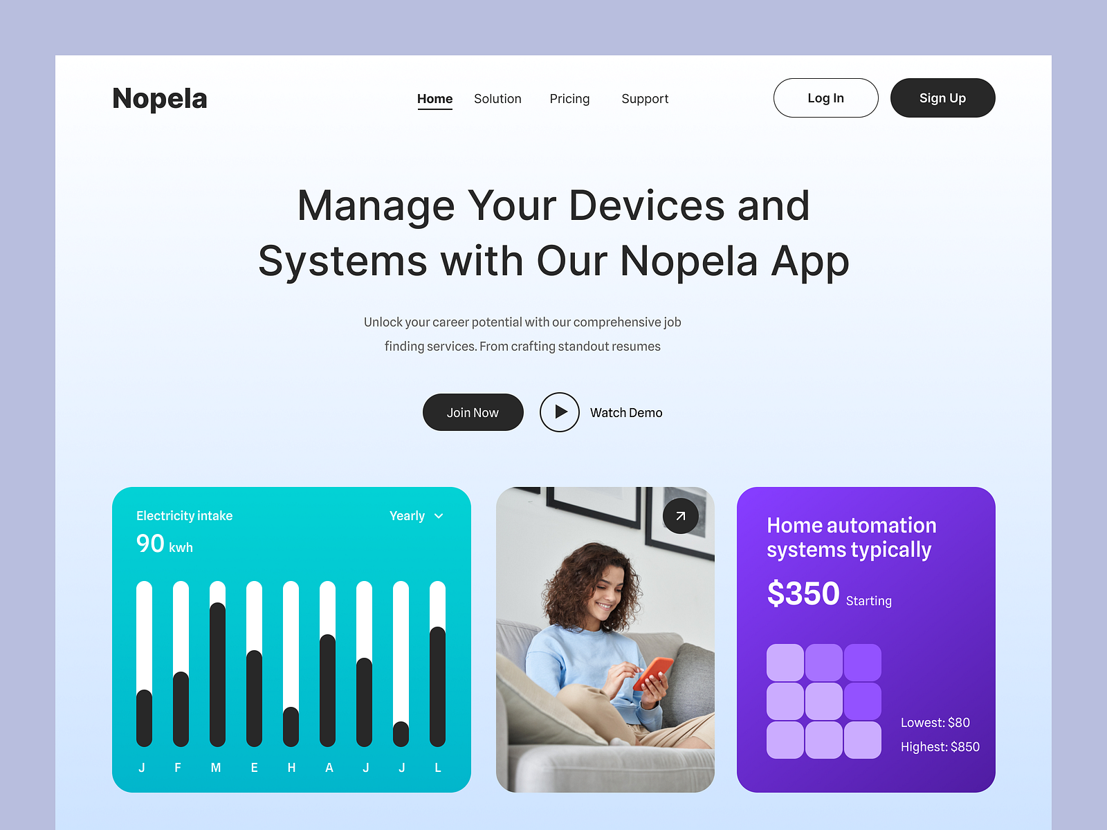 Home automation app launch website UI design by Sazidur Rahman on Dribbble