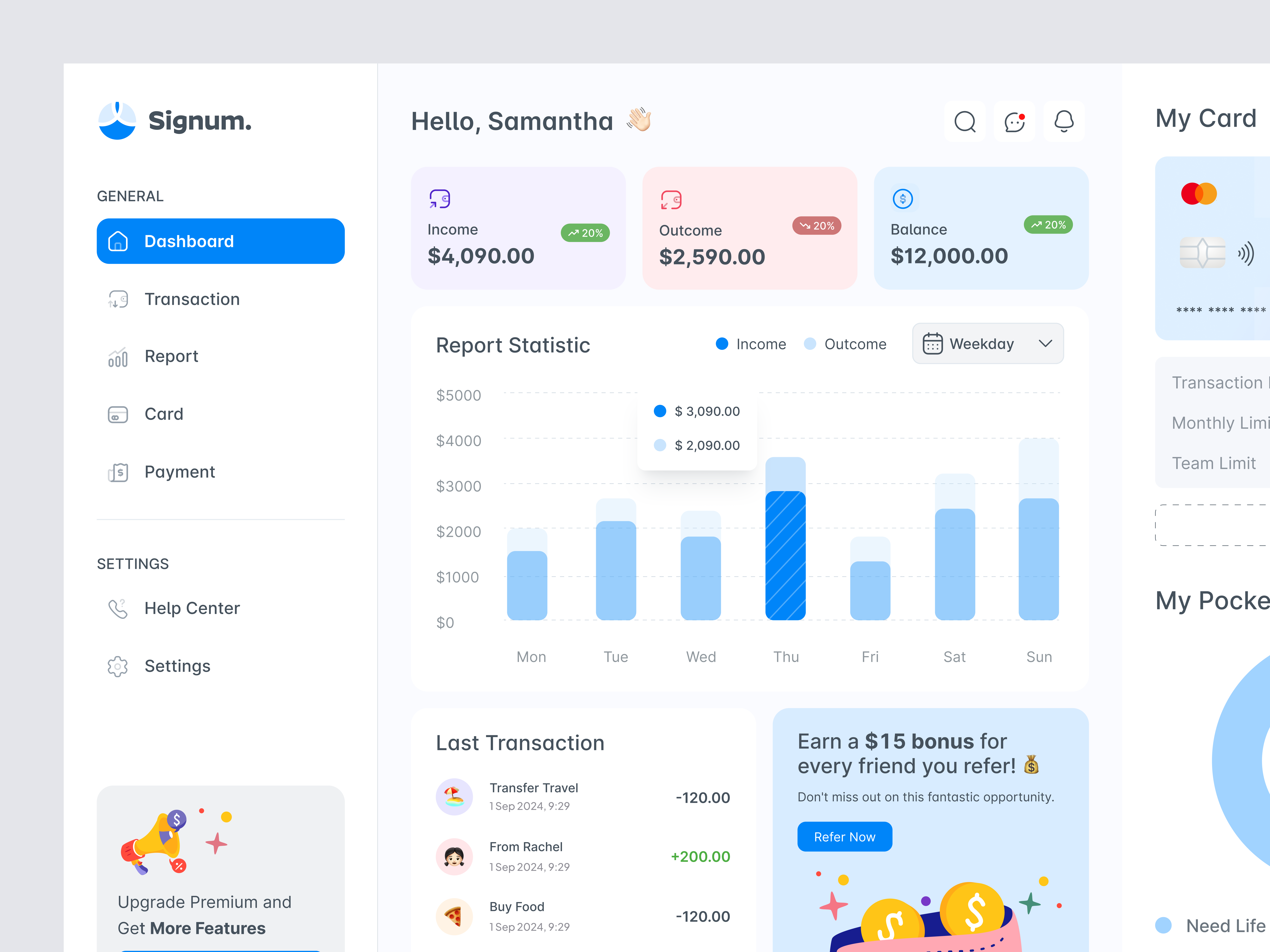Signum - Finance Report Dashboard Saas Web App by Ailsa Salsabila for ...
