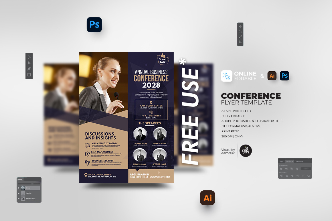 Conference Flyer Template by Aam360 on Dribbble