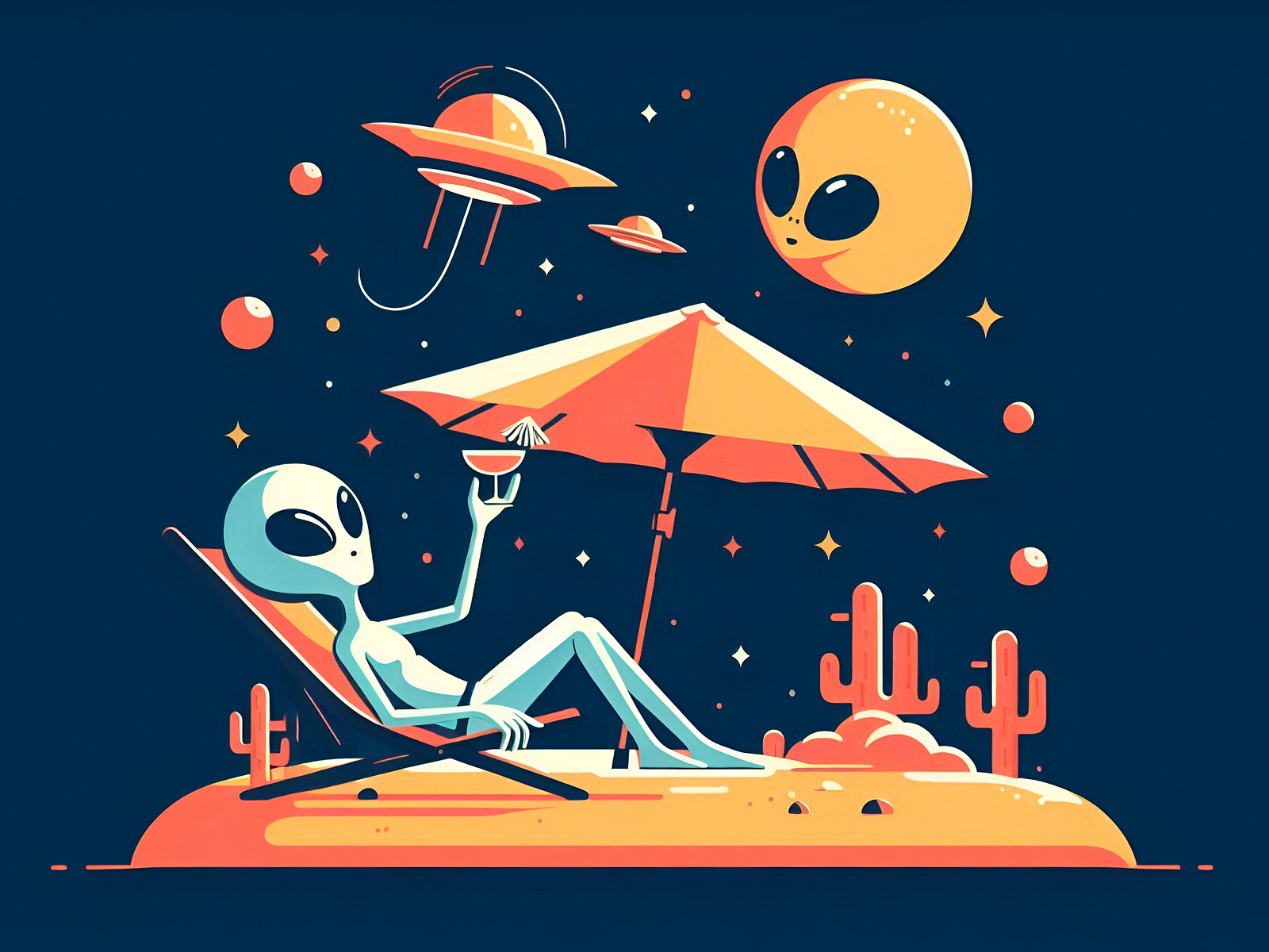 Alien’s first summer vacation on Earth 👽🏖️ by Vato Kvantrishvili on ...