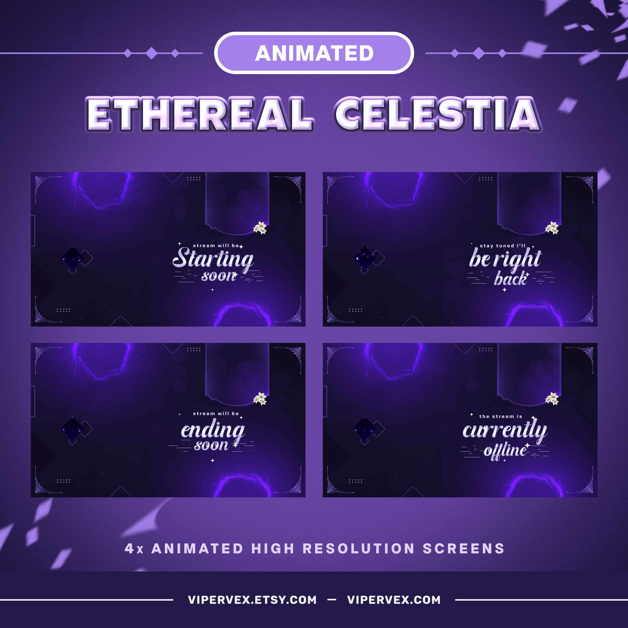 Cozy Twitch Stream Overlay Purple by ViperVex on Dribbble