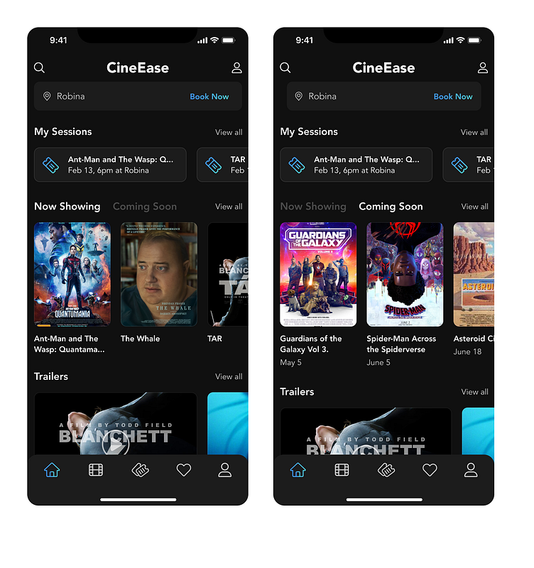 Cinema Booking App by Jess on Dribbble