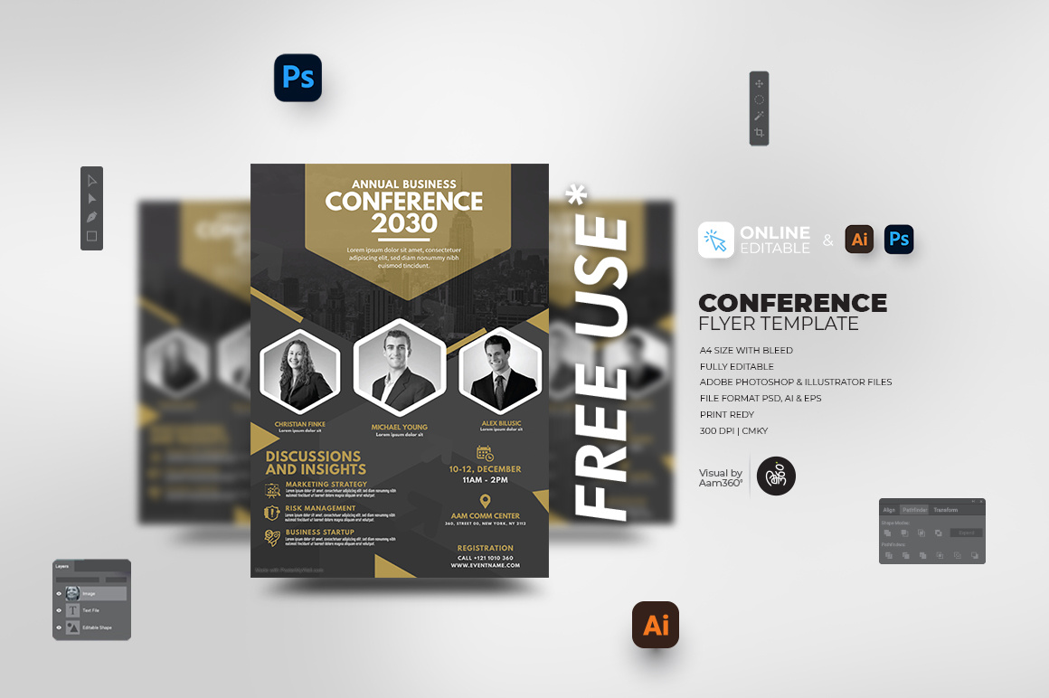 Conference Flyer Template by Aam360 on Dribbble